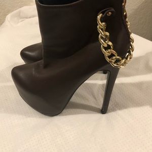 Shoes | Brand New Chocolate Heels With Adjustable Chain | Poshmark